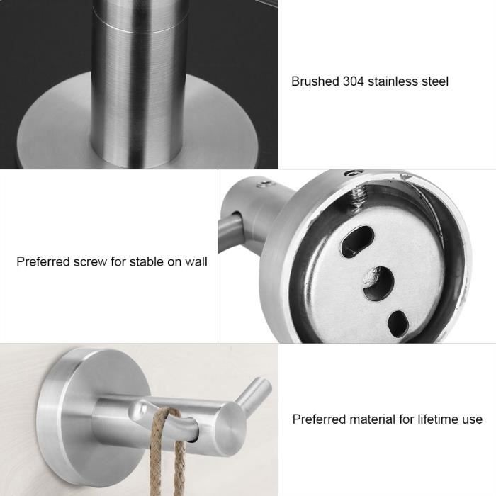 Support mural - EJ.LIFE - Crochet à manteau - Acier inoxydable - Design ...