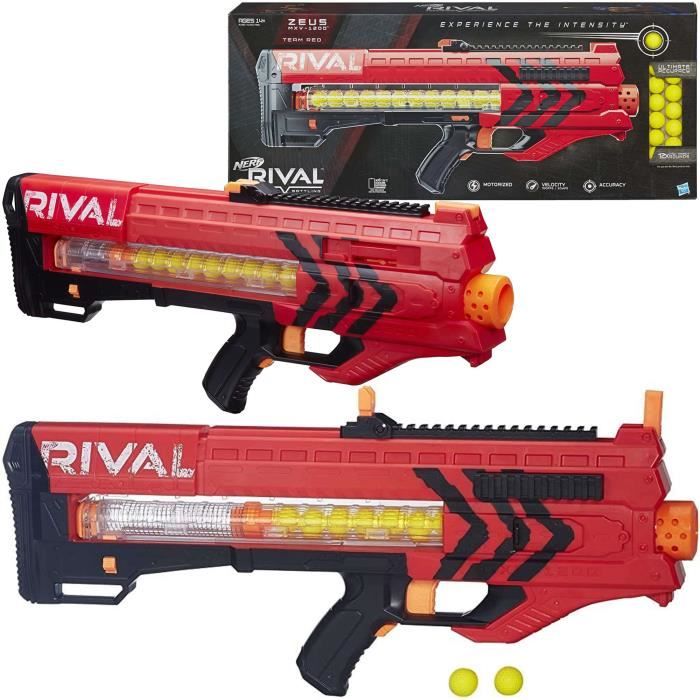 Set lanceur rouge + 12 balles molles jouet arme Nerf Zeus MXV - 1200 Team Hasbro - Cdiscount ...