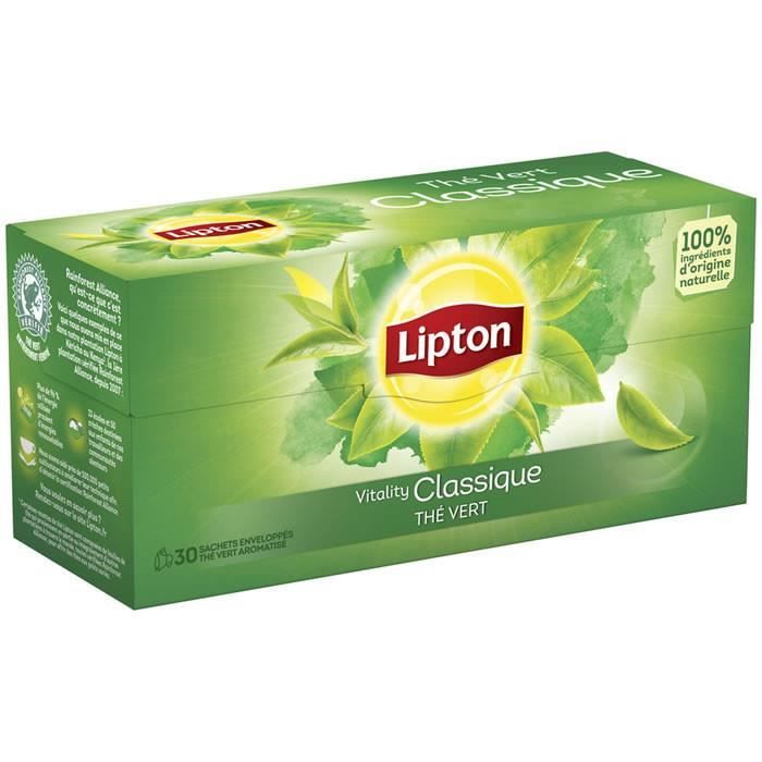LOT DE 5 - LIPTON Thé vert Classique 30 Sachets - Cdiscount Au quotidien