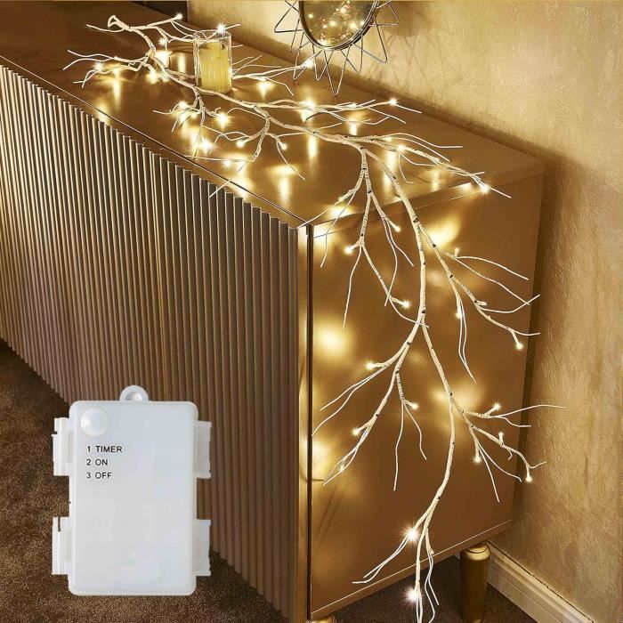 Guirlande Lumineuse Printanière Artificielle Bouleau 6Ft 48L Guirlande ...