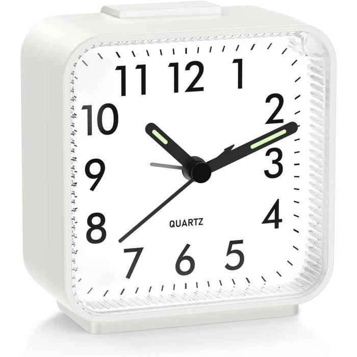 ORIA Réveil Analogique Silencieux, Réveil à Piles Silencieux sans Tic ...