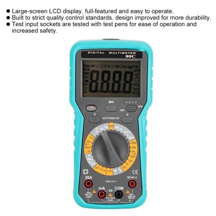 Multimètre - SURENHAP - OBDEMOTO 80C - Test de tension - courant ...