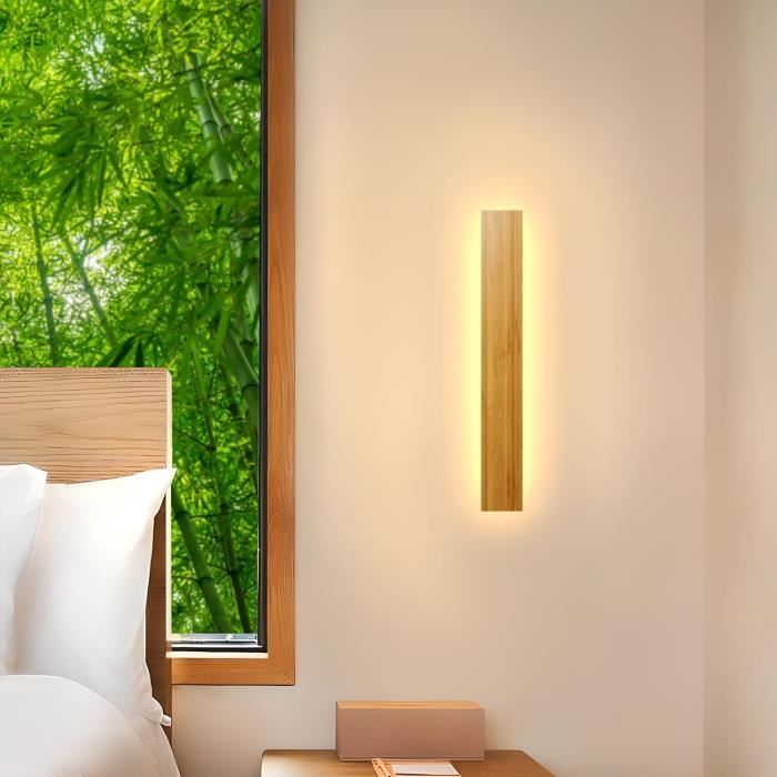 Applique Murale Intérieur Led Lampe Murale En Bois Applique Longue ...