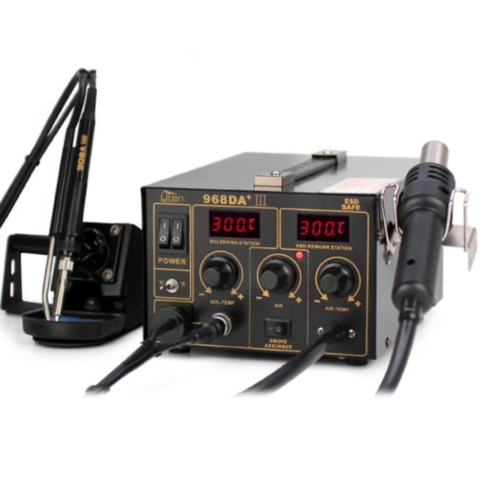 Fer a souder Yihua 968DA+，3 en 1 fer à souder 60W, pistolet à air chaud ...