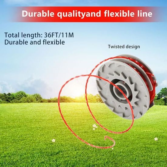 10 Bobine de Rechange pour Coupe-Bordures FLYMO FLY021 Bobine Fil Coupe Bordure Double Ligne à ...