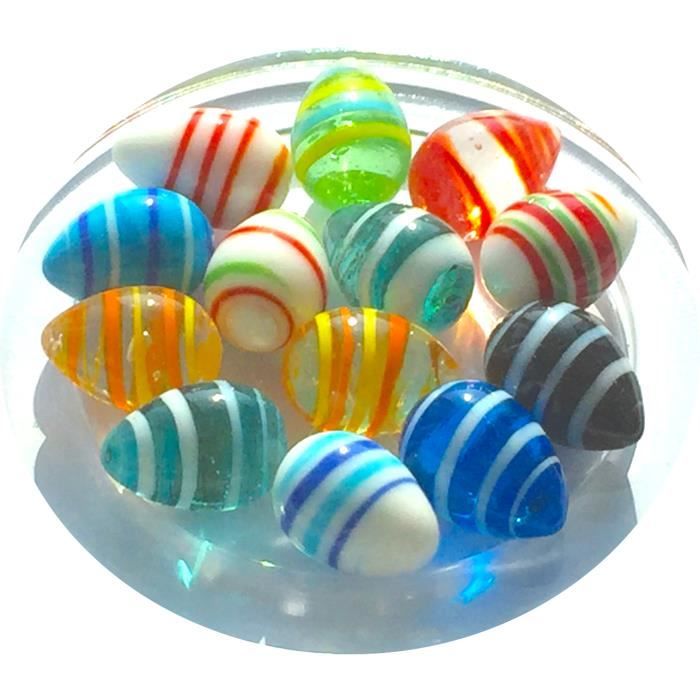 MesBilles - 15 Billes forme Oeuf Couleur- Bille forme en verre 16 mm ...