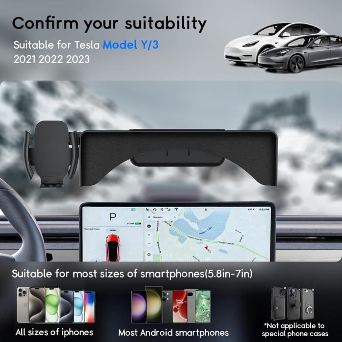 Tesla Support De Téléphone Portable Pour Modèle 3 Y Compatible Avec ...