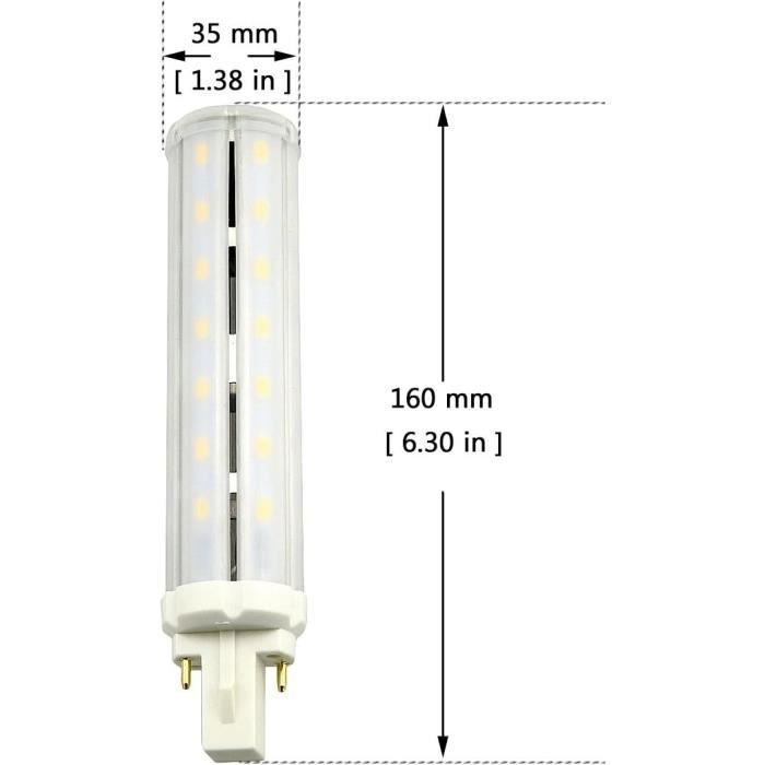 2-Pcs 2Pins 13W G24 Ampoule Led Blanc Chaud 3000K Universel Pour Éclairage De Pièce,Cuisine ...