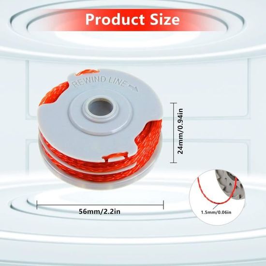 10 Bobine de Rechange pour Coupe-Bordures FLYMO FLY021 Bobine Fil Coupe Bordure Double Ligne à ...