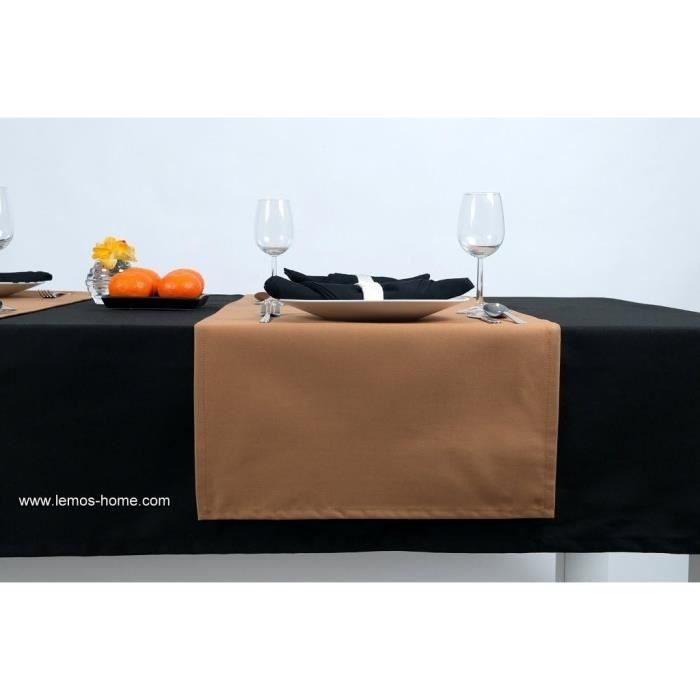 1 X Chemin De Table En Couleur Marron Clair 45X150 Cm 100% Coton 285 Gr ...