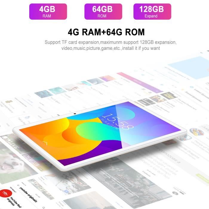 DUODUOGO P6-Tablette Tactile 10.1" -4Go RAM + 64Go ROM -Android 10-Tape ...