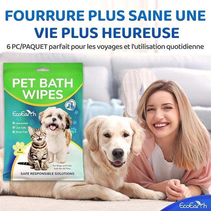 Lingettes Premium pour chiens et chats - 12 gants - Gant de toilette ...