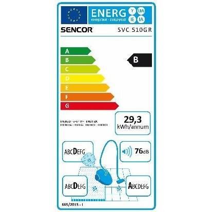 Aspirateur sans sac - SENCOR - SVC 510GR-EUE2 - Moteur ECO 890 W - 76 ...