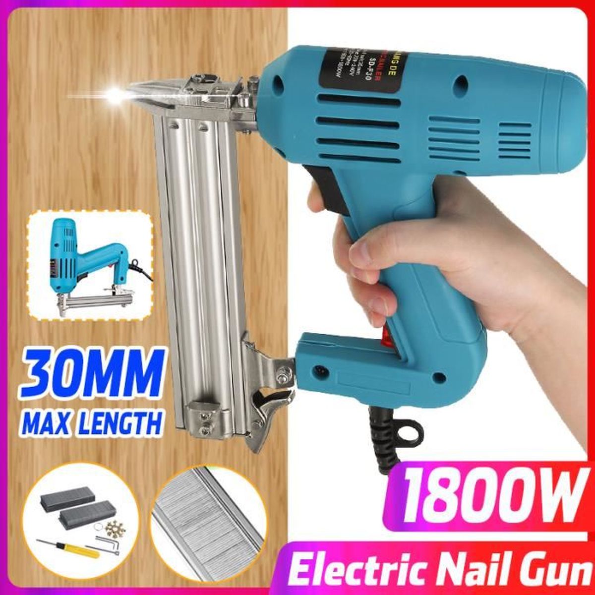 Agrafeuse Electrique Professionnelle Pistolet Clouer Meubles Cadre ...