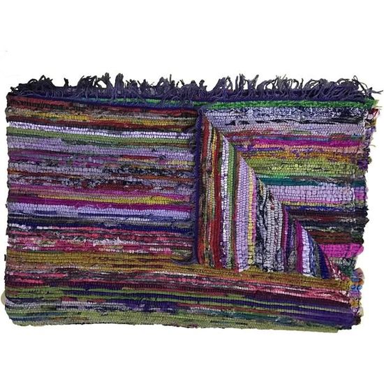 Tapis Chindi Indien - Fait À La Main Avec Des Bouts De Tissu ...