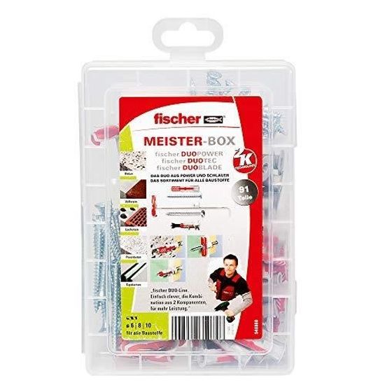 FISCHER 548860 MEISTER-BOX DUOLINE BOÎTE À OUTILS AVEC 59 CHEVILLES ET ...