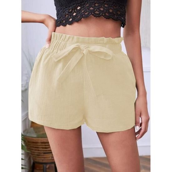 Short taille haute pour femme - Ecelen - décontracté à jambes larges ...