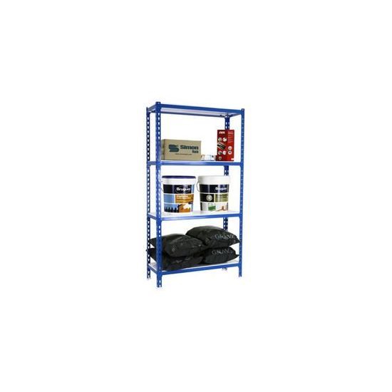Étagère métallique 4 niveaux - SIMONCLICK MEGAPLUS - 1500 x 1200 x 300 mm - Bleu - Blanc - 180 ...
