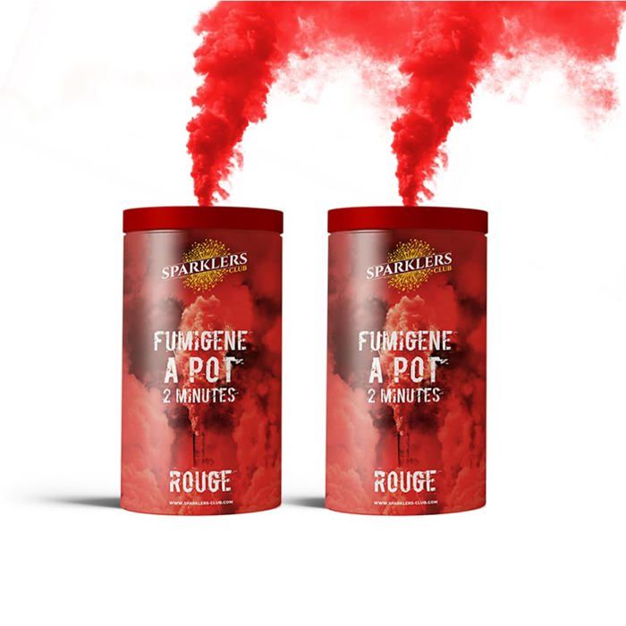 Lot de 2 Fumigènes en Pot 2 MINUTES couleur Rouge - Allumage à mèche ...