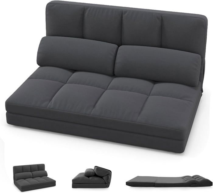 Canapé-Lit Convertible 3-En-1 Avec Dossier Réglable 6 Positions, Canapé ...