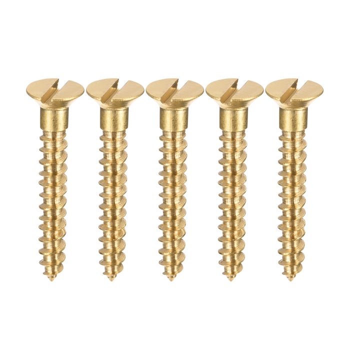 Vis SOURCING MAP 50Pcs M3 x 20mm Bois Vis Fendu Plat Tête Laiton ...