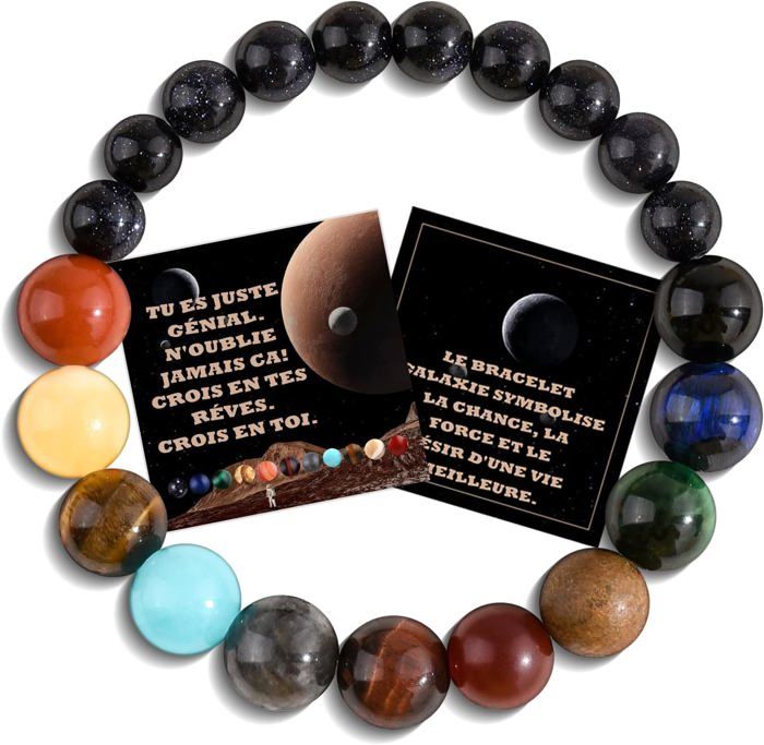 Planete Cosmiques Bracelet Pierre Naturelle Femme, Système Solaire Bracelets En Perles Idee ...