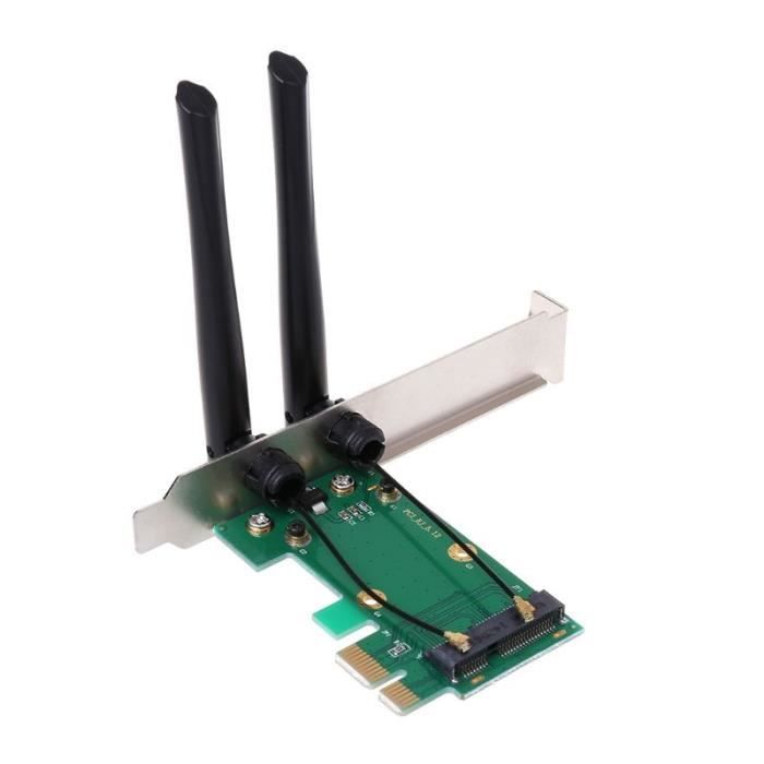 Carte Réseau Sans Fil WiFi Mini PCI-E Express Vers PCI-E, Adapteure ...