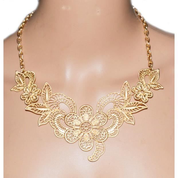 COLLIER DORE BIJOUX FANTAISIE SOIREE MARIAGE - Achat / Vente sautoir et ...