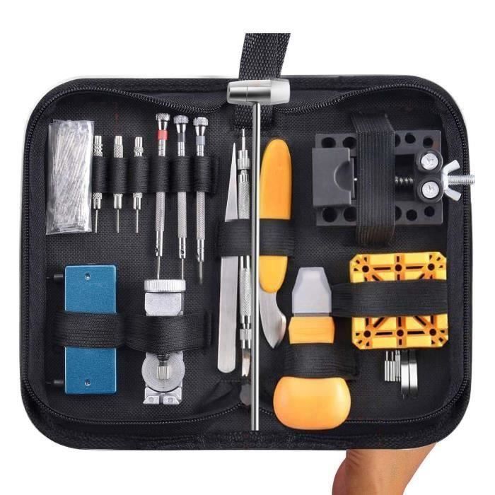 147 pieces Kit d'outils de reparation de montres Ouvreur de montre professionnel Outil de barre ...