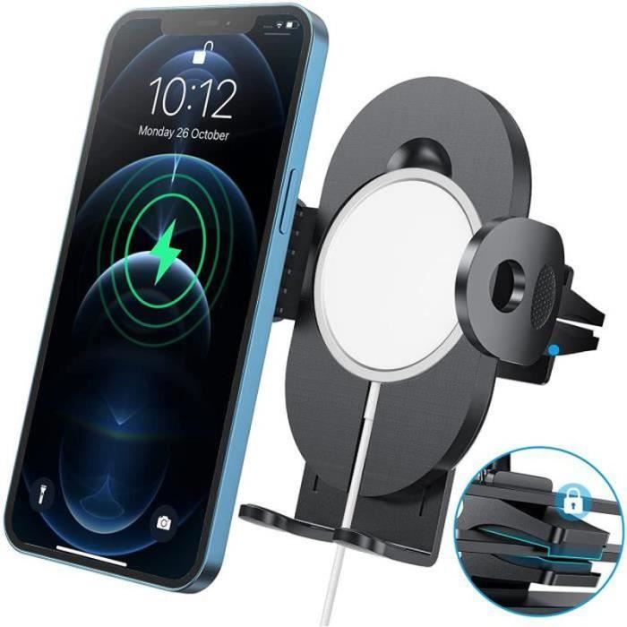 Support Telephone Voiture et Chargeur sans fil Mag SafePorte Telephone ...