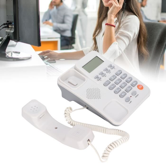 Téléphone résidentiel Téléphone de bureau KXT2026CID Téléphone filaire FSK DTMF Téléphone fixe ...