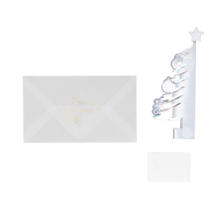 Carte de Noël en papier gravé avec enveloppe et sapin de Noël à ...