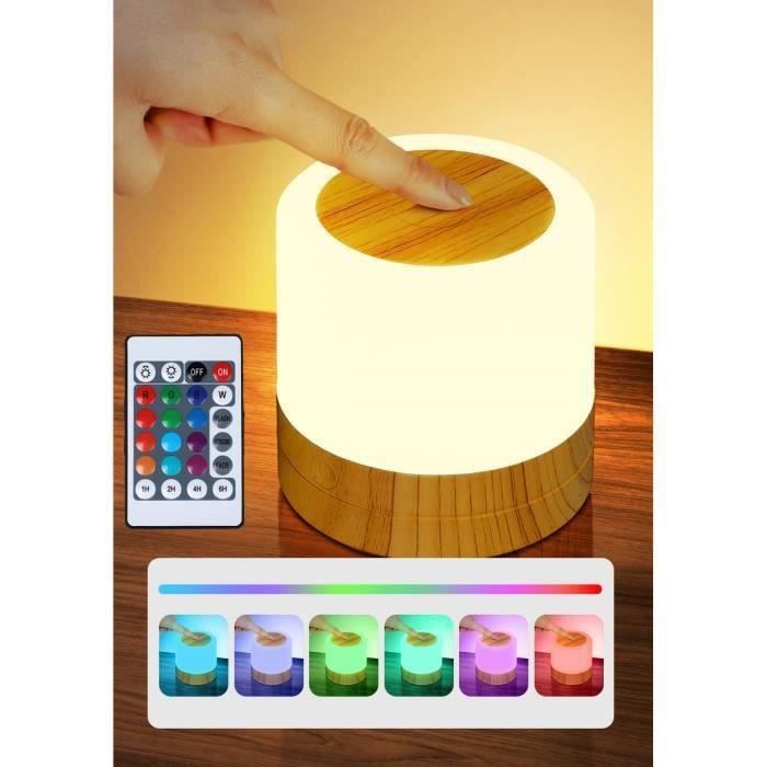 DT10342-Veilleuse Mini Lampe de Chevet Multicolore à 360 Lampe Nuit Rechargeable avec Toucher ...