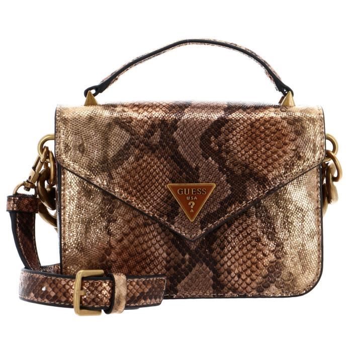 GUESS Retour Mini Top Handle Flap Rose Gold Python [193825] - sac à ...