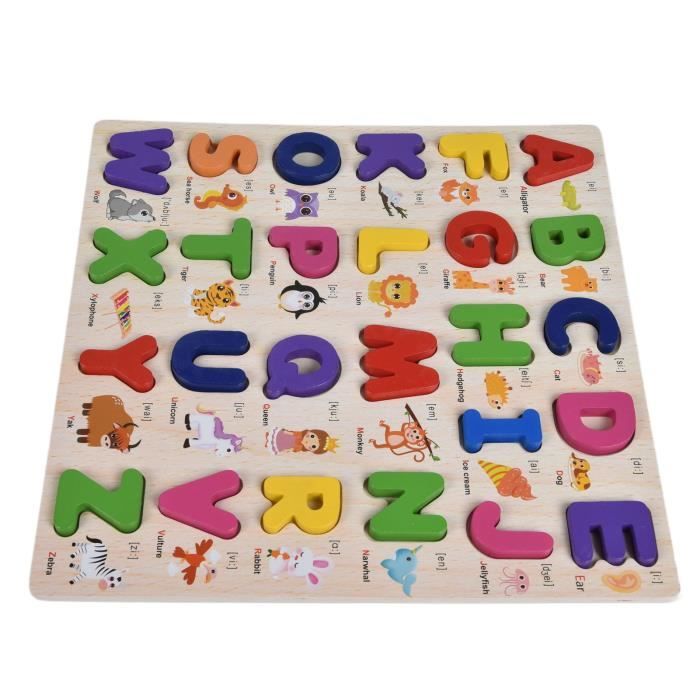 Keenso casse-tête alphabet en bois Puzzle alphabet bois coloré motif de ...
