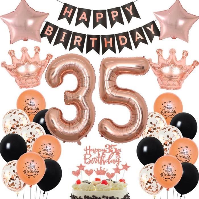 Or Rose 35 Ans Anniversaire Femme, Or Rose Ballon 35 Ans Anniversaire ...
