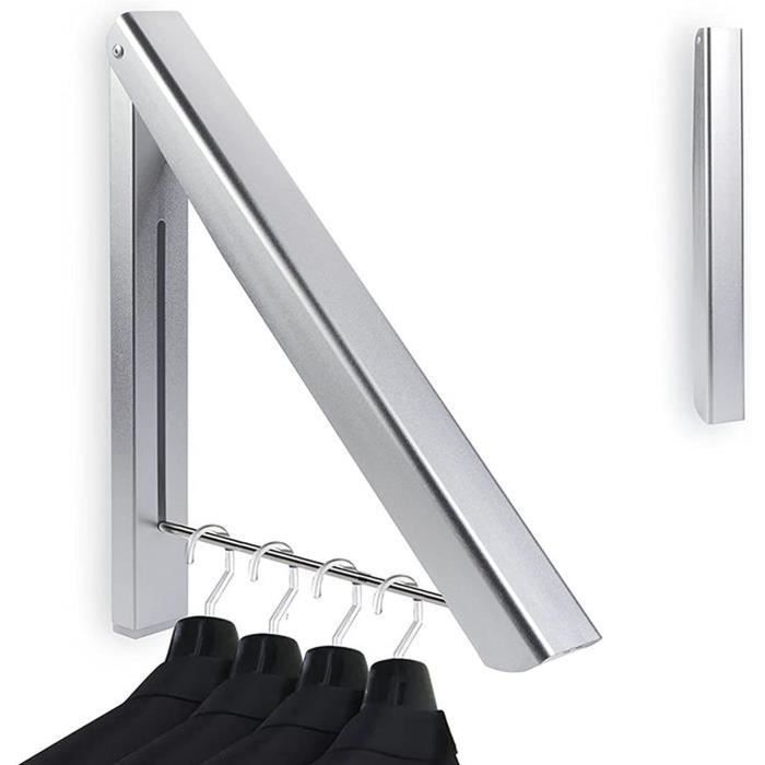 Cintre Pliant Mural, Etendoir Cintre Rétractable, Porte Manteau Cintre ...