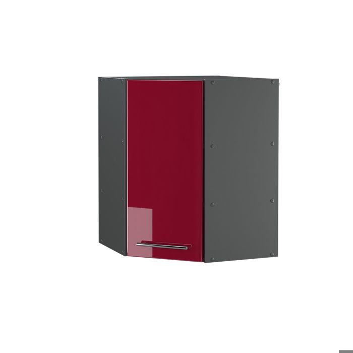 Elément haut de cuisine Fame-Line, 57cm, Rouge bordeaux Haute brillance ...