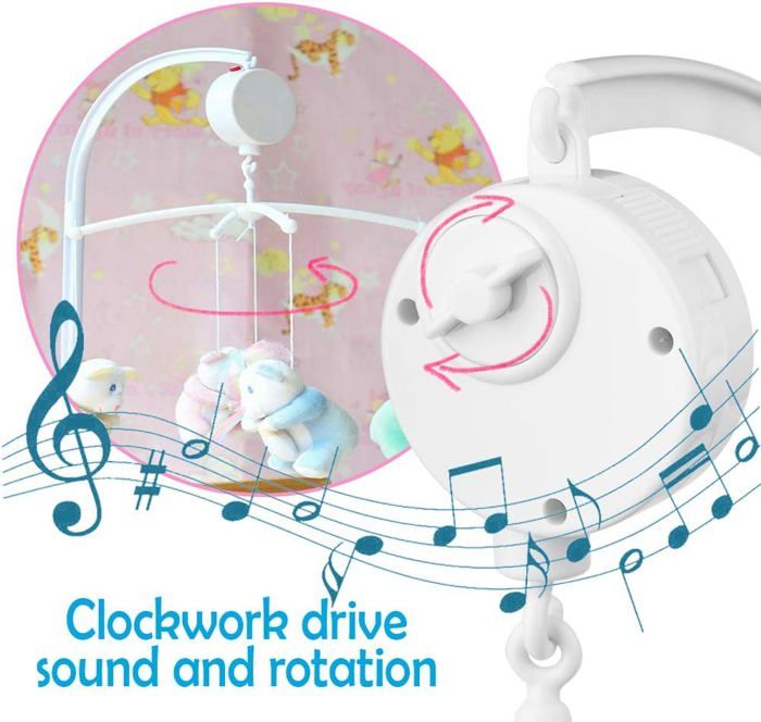 Support lit bb Lit berceau Bras mobile avec bote musique mcanique et ...