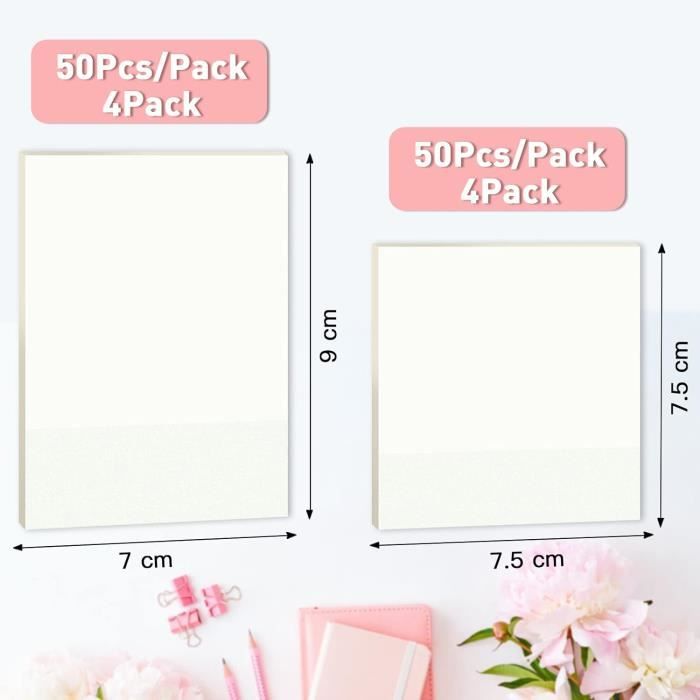 Lot De Transparent Sticky Notes,400 Post It Transparent Feuillets, 2 ...