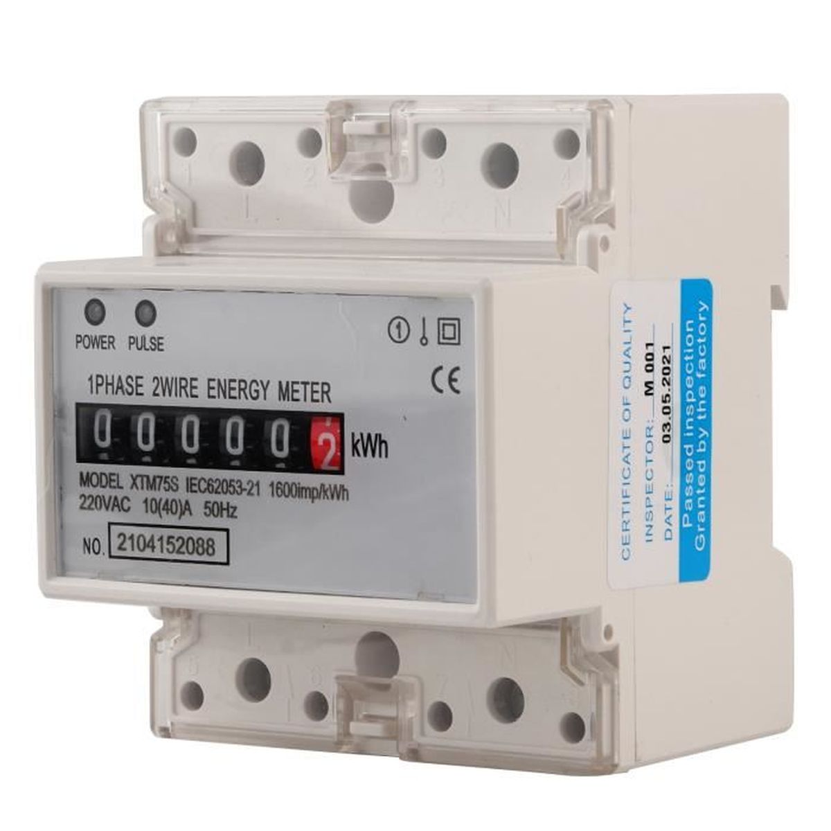 Sonew Compteur électrique monophasé 220V 10 (40)A numérique monophasé 2 ...