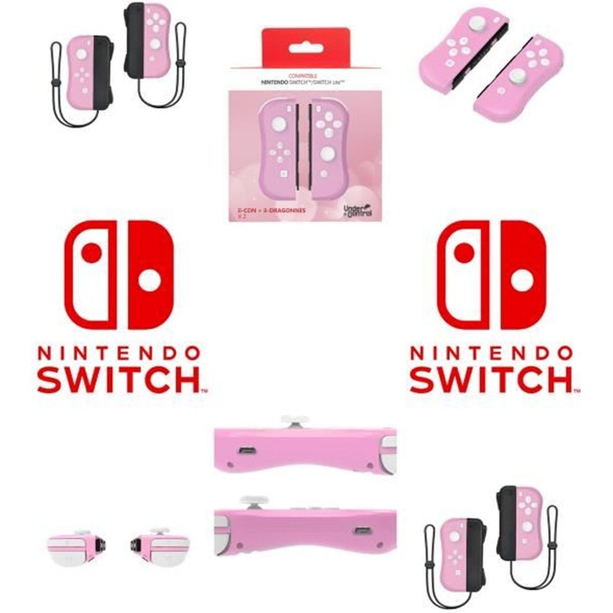 Manette SWITCH iiCon ROSE PINKI avec dragonnes V2 - iiCon PINKI ROSE V2 ...