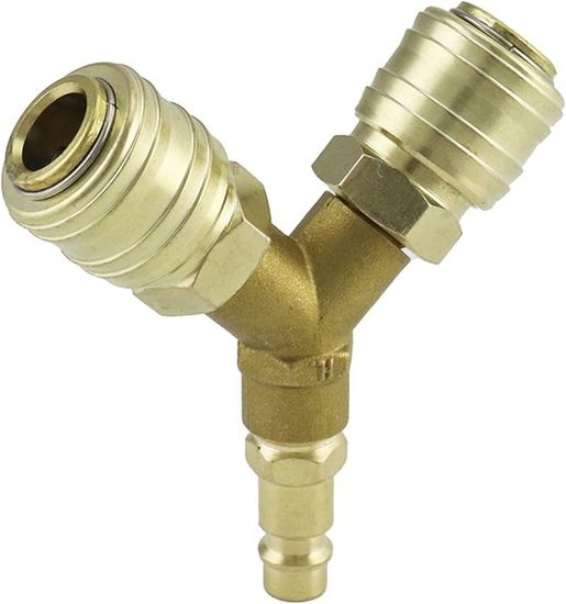 Distributeur d'air Comprimé 3 Voies mit 2pcs 1/4 Pouce Raccord Rapide Air Comprimé et 1pc ...