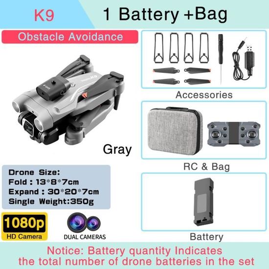 1080P GY OA 1B - K9 Drone Professionnel Mini Caméra 4K, Évitement ...