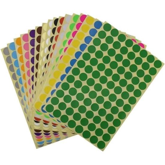 Gommettes Autocollantes Rondes,16 Mm Autocollantes Rondes Étiquett ...