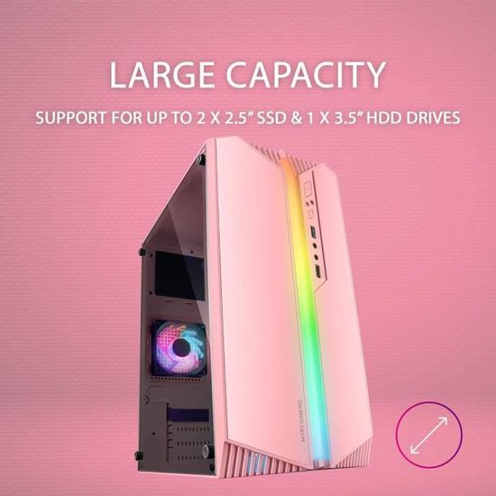 Mars Gaming MC-S1 Boîtier PC Micro-ATX Ultra-Compact Rose - Cdiscount Informatique