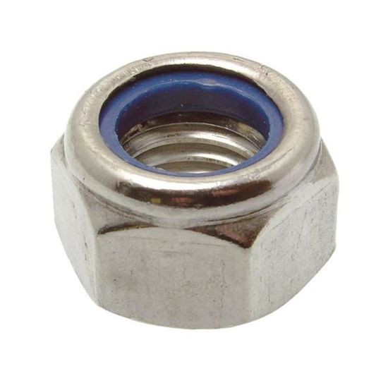 ECROU INDESSERABLE M10 x 10pcs | NYLSTOP Inox (Diam.Int.= 10mm | Diam.Ext= 17mm) Autobloquant ...