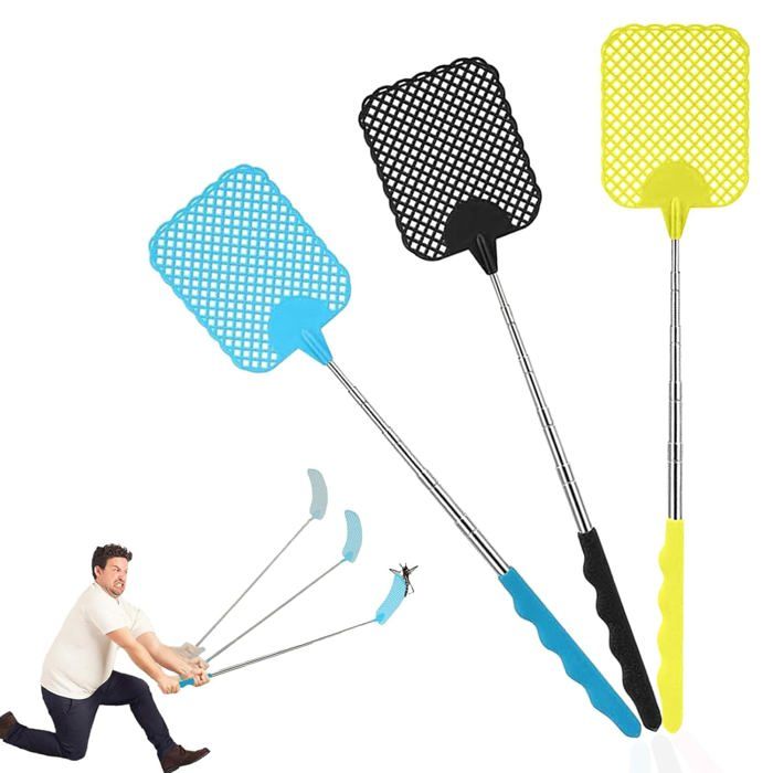 3 Pièces Tapetteà Mouche, Raquette Electrique Insectes, Aantimoustique ...