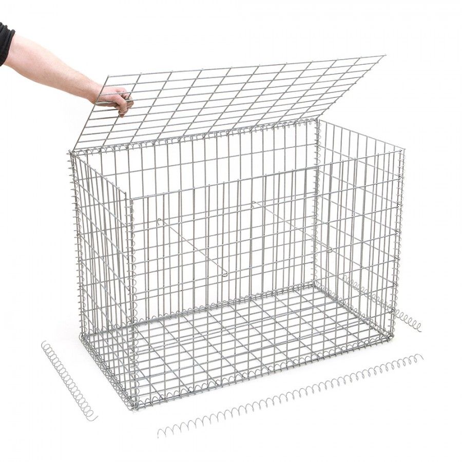 Gabion pour mur en gabion - 100 cm x 50 cm x 70 cm Maille rectangulaire 50 mm x 100 mm (Spirales ...