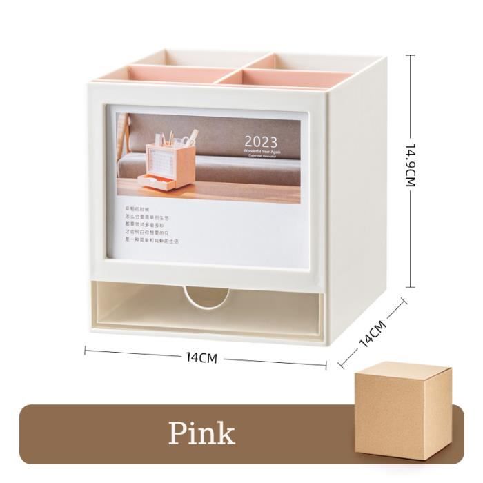 Rotation rose 2 - stylo avec calendrier de bureau, outil de papeterie ...